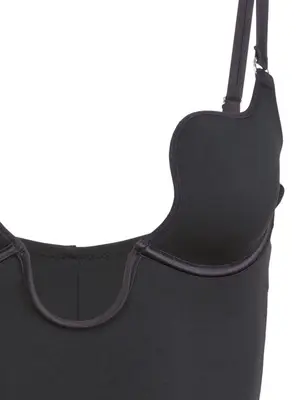 FLEUR DU MAL Le Stretch Micro Seduce U-plunge Bodysuit - Black