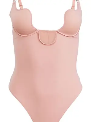 FLEUR DU MAL Le Stretch Micro Seduce U-plunge Bodysuit - Pink