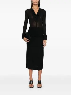 TOTEME Draped Knit Midi Skirt
