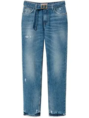 TWINSET Belted Straight Leg Jeans