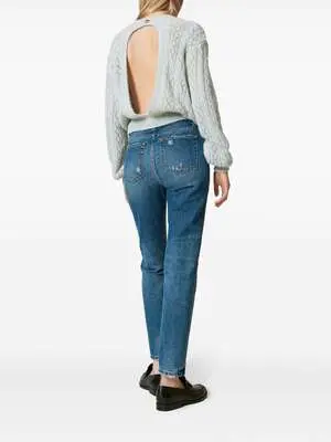 TWINSET Belted Straight Leg Jeans