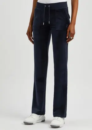 Juicy Couture Del Ray Logo Velour Sweatpants