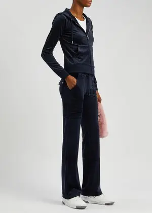 Juicy Couture Del Ray Logo Velour Sweatpants