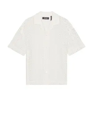 WAO Crochet Lace Camp Shirt - Ivory