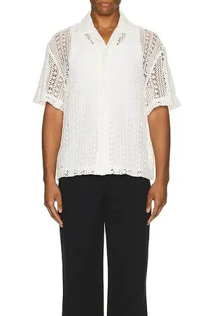 WAO Crochet Lace Camp Shirt