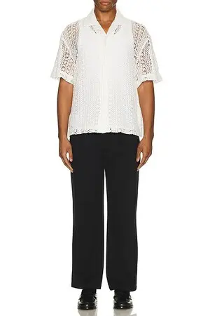 WAO Crochet Lace Camp Shirt