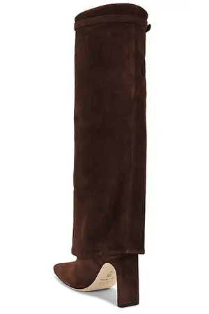 Staud Wally Foldover High Heel Boots - Mahogany