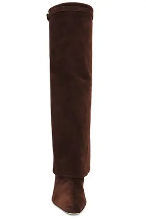 Staud Wally Foldover High Heel Boots - Mahogany