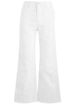 Paige Cropped Wide-leg Jeans - White