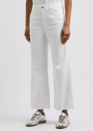 Paige Cropped Wide-leg Jeans - White
