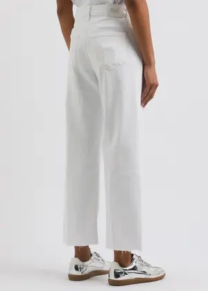 Paige Cropped Wide-leg Jeans - White