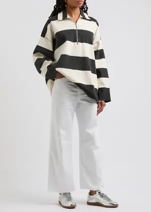 Paige Cropped Wide-leg Jeans - White