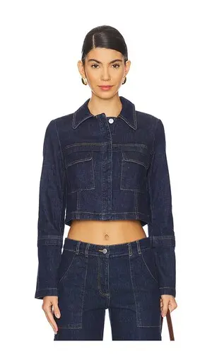 Amanda Uprichard Lucas Cropped Denim Jacket
