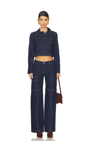 Amanda Uprichard Lucas Cropped Denim Jacket