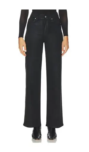 Paige Sasha Wide Leg Jeans - Black Fog Luxe Coating
