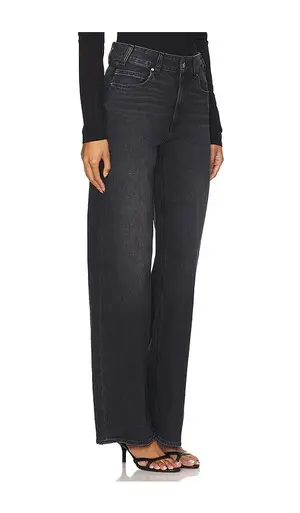 Paige Sasha Wide Leg Jeans - Viper Black Distressed