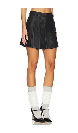 Astr The Label Mikita Pleated Faux Leather Skirt
