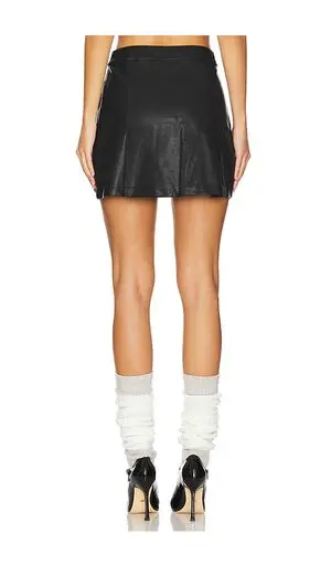 Astr The Label Mikita Pleated Faux Leather Skirt