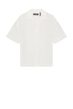 WAO Crochet Lace Camp Shirt In White