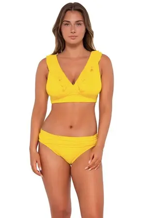 SUNSETS Willa Wireless Bikini Swimsuit Top Lemon Zest Sandbar Rib