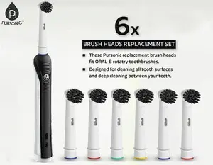 PURSONIC Charcoal Infused Bristles Electric Toothbrush Replacement Brush Heads
