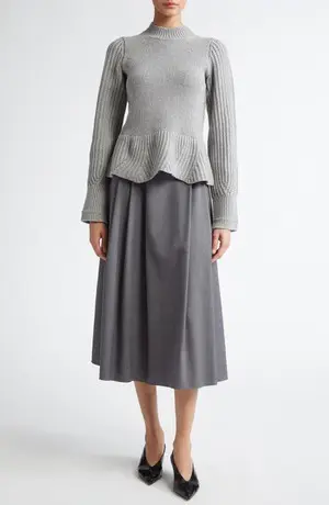 Maria Mcmanus Recycled Cashmere & Organic Cotton Peplum Sweater