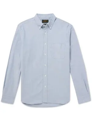 BEAMS Button-down Collar Cotton Oxford Shirt - Blue