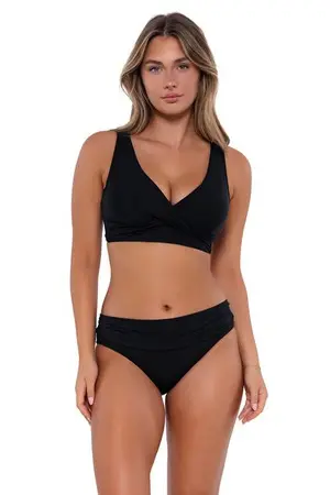 SUNSETS Elsie Bikini Swimsuit Top F Cup - Black
