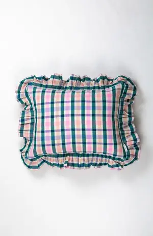 ARCHIVE NEW YORK Lola Plaid Ruffle Handwoven Cotton Throw Pillow - Multicolored