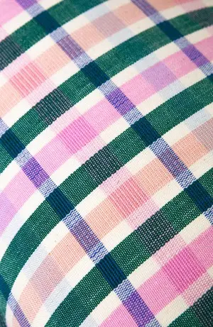 ARCHIVE NEW YORK Lola Plaid Ruffle Handwoven Cotton Throw Pillow