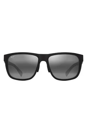 Maui Jim Puakea 57mm Square Sunglasses - Matte Black