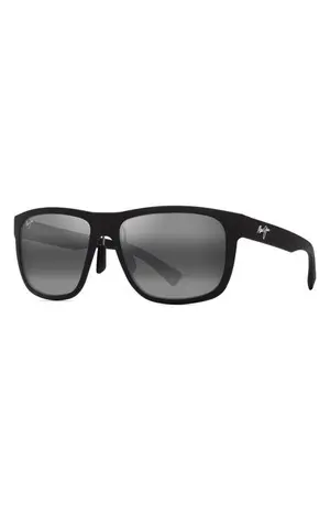Maui Jim Puakea 57mm Square Sunglasses - Matte Black
