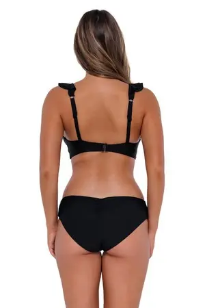 SUNSETS Willa Wireless Bikini Top With Ruffle Detail - Black
