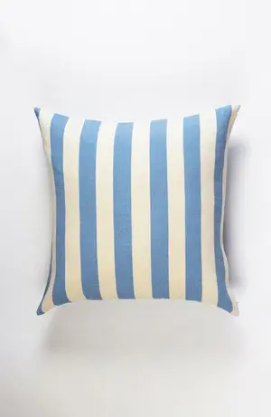 ARCHIVE NEW YORK Cabana Stripe Handwoven Cotton Throw Pillow - Blue