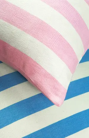 ARCHIVE NEW YORK Cabana Stripe Handwoven Cotton Throw Pillow - Pink