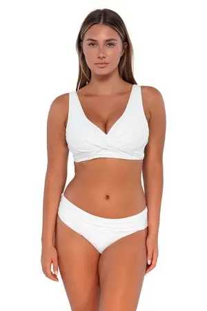 SUNSETS Elsie Bikini Swimsuit Top White Lily
