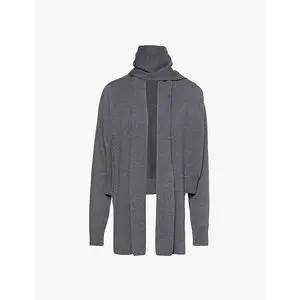 Alaïa Scarf Draped Wool Cardigan
