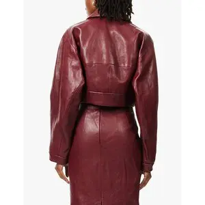 Khaite Sue Cropped Leather Jacket