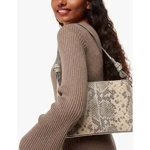 Whistles Erica Snakeskin-effect Leather Shoulder Bag