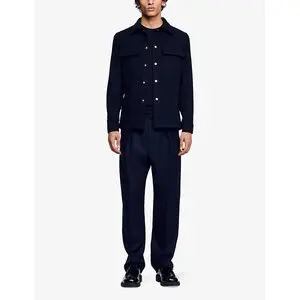 Sandro Patch-pocket Wool-blend Overshirt