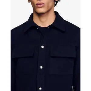 Sandro Patch-pocket Wool-blend Overshirt