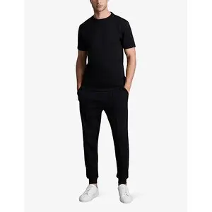 REISS Crewneck Short-sleeve Stretch-jersey T-shirt - Navy Blue
