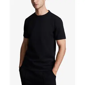 REISS Crewneck Short-sleeve Stretch-jersey T-shirt - Navy Blue