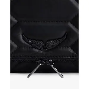 Zadig&Voltaire Rock Xl Quilted-stitch Leather Clutch Bag - Noir