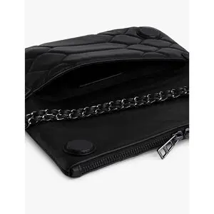 Zadig&Voltaire Rock Xl Quilted-stitch Leather Clutch Bag - Noir