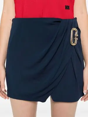 Casablanca Draped Mini Skirt - Blue