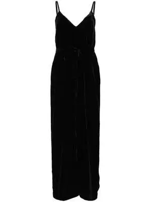 Gold Hawk Velvet V-neck Jumpsuit - White