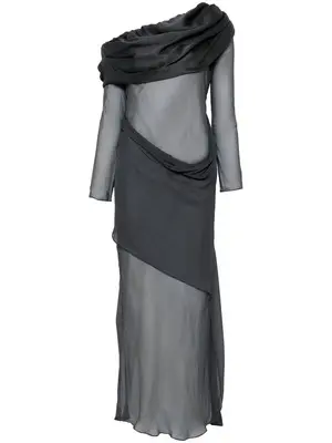 Christopher Esber Sheer Maxi Dress - Grey