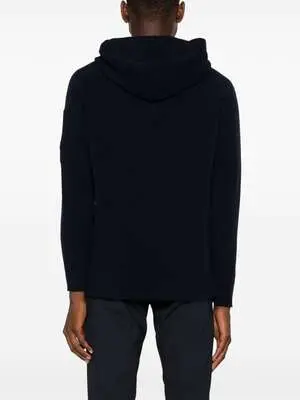 C.P. COMPANY Lens Detail Wool Blend Hoodie - Blue