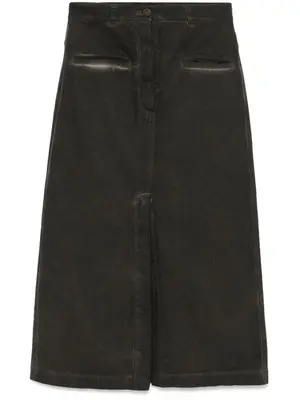 UMA WANG Cotton Twill Midi Skirt